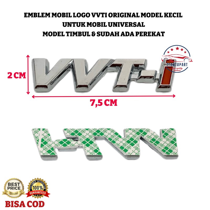 Original VVTI Logo Car Emblem Small Model for Universal Cars | Shopee ...