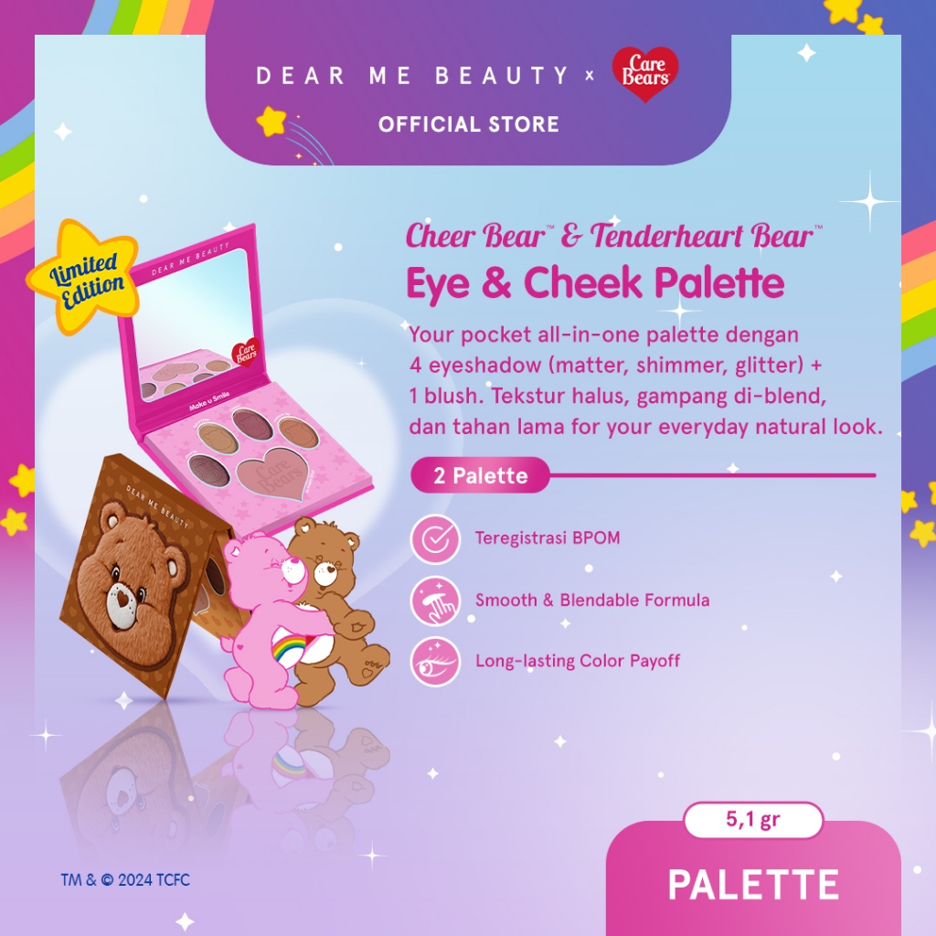 [NEW LAUNCH] Dear Me Beauty X Care Bears Eye & Cheek Palette | Shopee ...