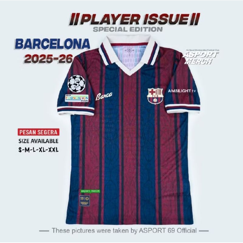 PLAYER ISSUE BARCELONA 2025 2026 POLO SPECIAL EDITION BARCELONA HOME 25 26 PI | Shopee Philippines