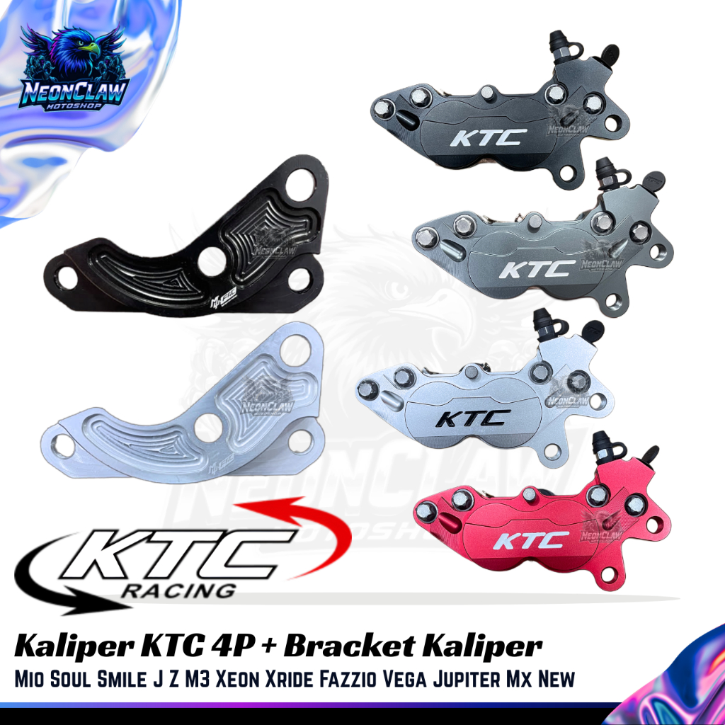 KTC Caliper 2 Piston 4P + Disc Caliper Bracket 220mm Mio Soul Smile JZ ...