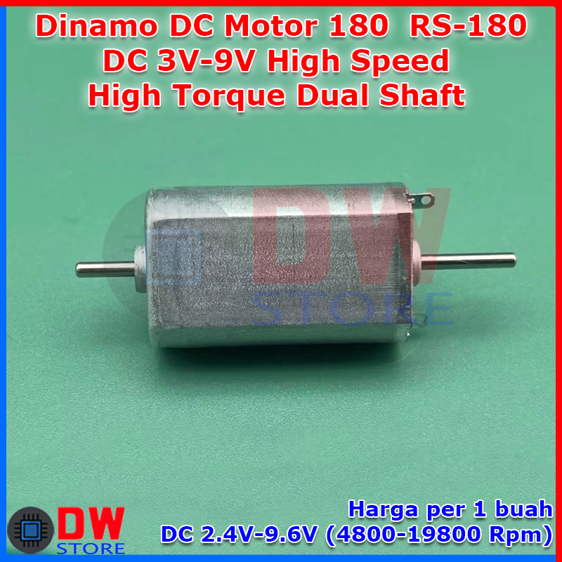 Dinamo DC Motor RS180 RS-180 180 High Speed High Torque Dual Shaft RC ...
