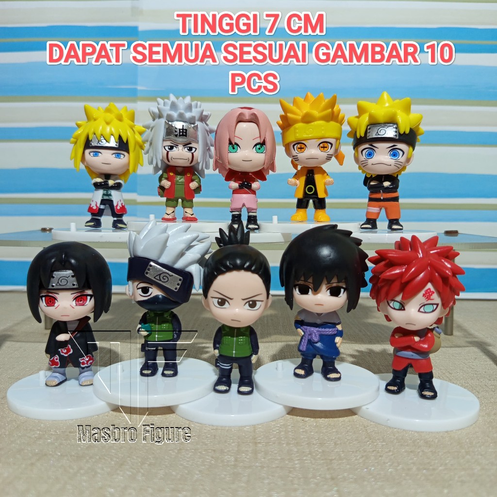 NARUTO Chibi Action Figure NARUTO GAARA SASUKE KAKASHI Cake Topper ...