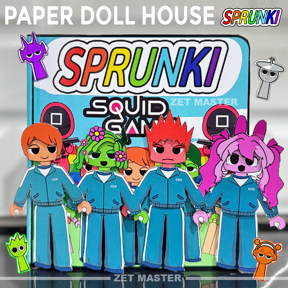 SPRUNKI ROBLOX SQUID GAME PAPER DOLL HOUSE children's educational toy ...