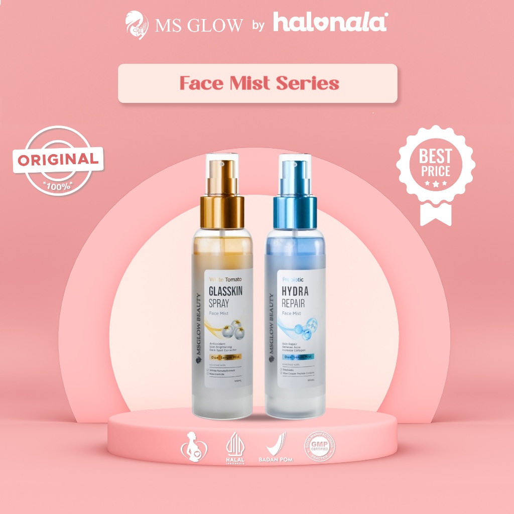 MS GLOW - Face Mist White Tomato Glasskin Spray & Hydra Repair ...