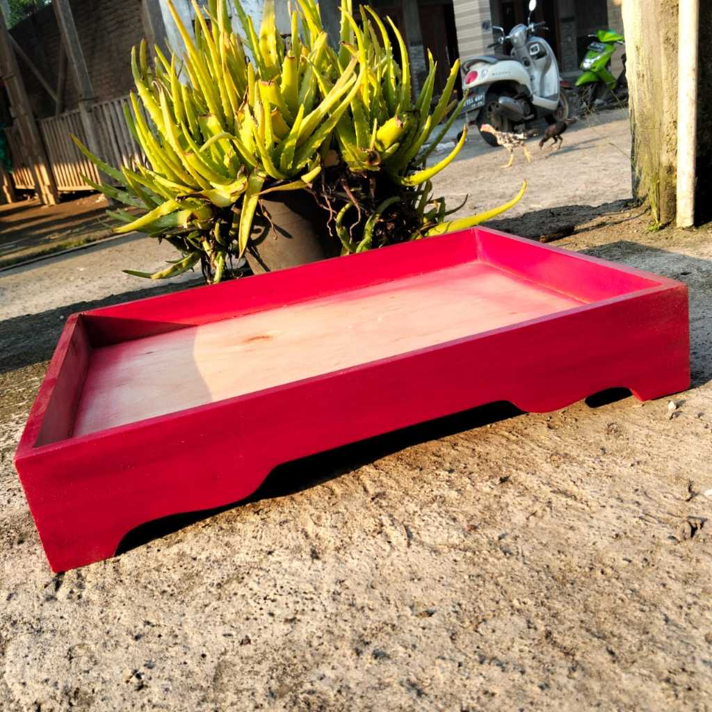 MERAH Delivery box with legs 35x45cm custom red delivery tray | Shopee ...