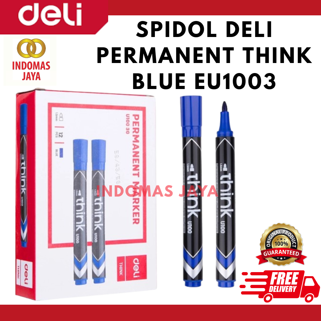Deli Permanent Think Blue Markers EU1003 | Shopee Philippines