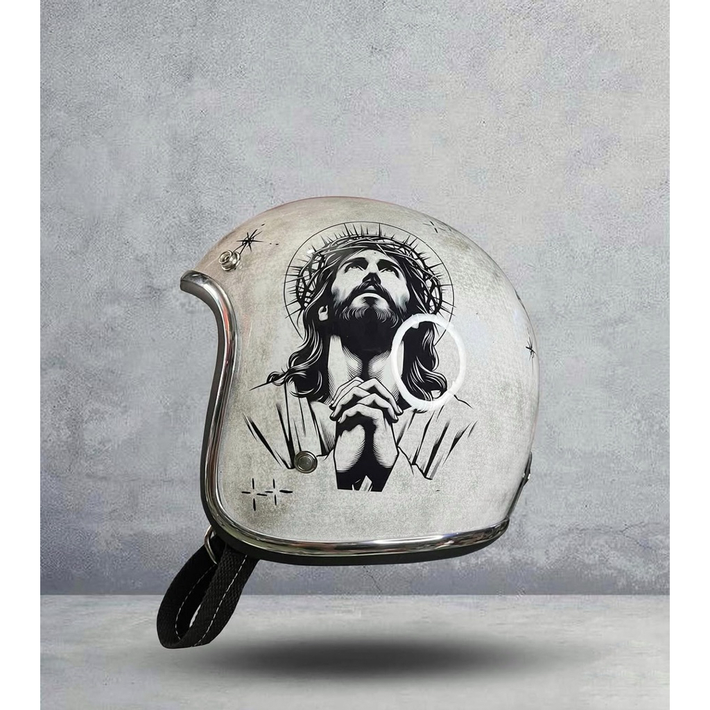 Slimhead 500TX Patina Jesus Blessed Design - custom helmet, vespa ...