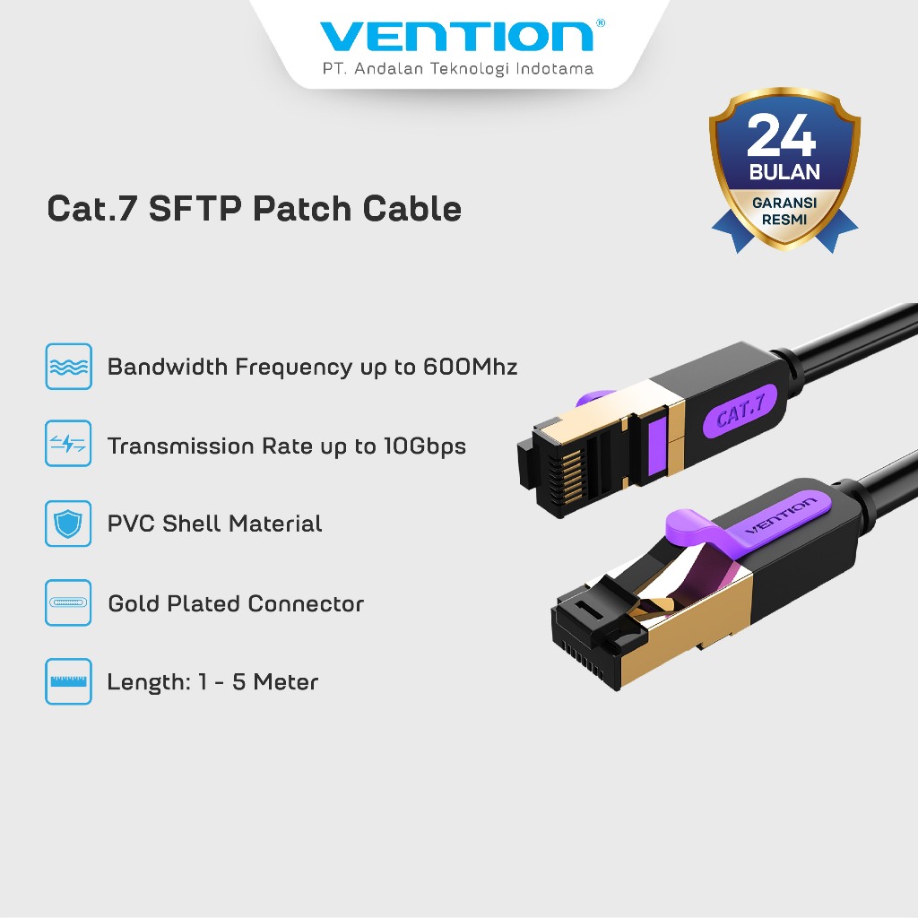 Vention Lan Cable RJ45 Cat7 SFTP Patch Ethernet Cable 10Gbps 600MHz 10M ...