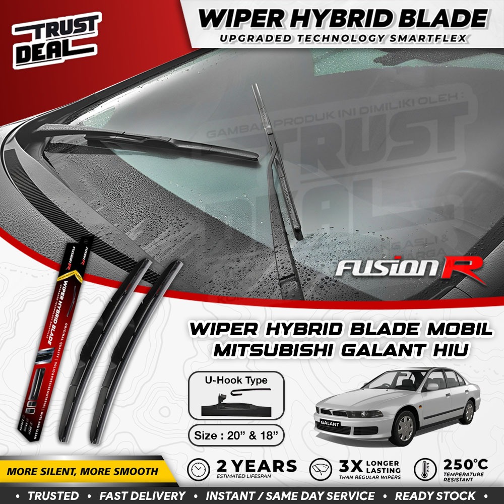 MITSUBISHI GALANT HIU Fusion R Smartflex Hybrid Blade Car Wipers Pair ...