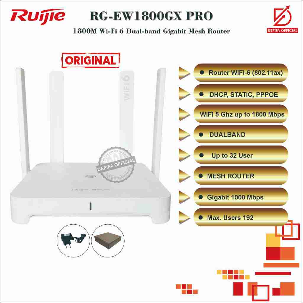 Ruijie RG-EW1800GX PRO 1800M Wi-Fi 6 Dual-band Gigabit Mesh Router ...