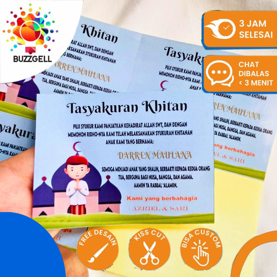 Stickers Circumcision Thanksgiving Label Card/ - Tasyakur Walimatul ...