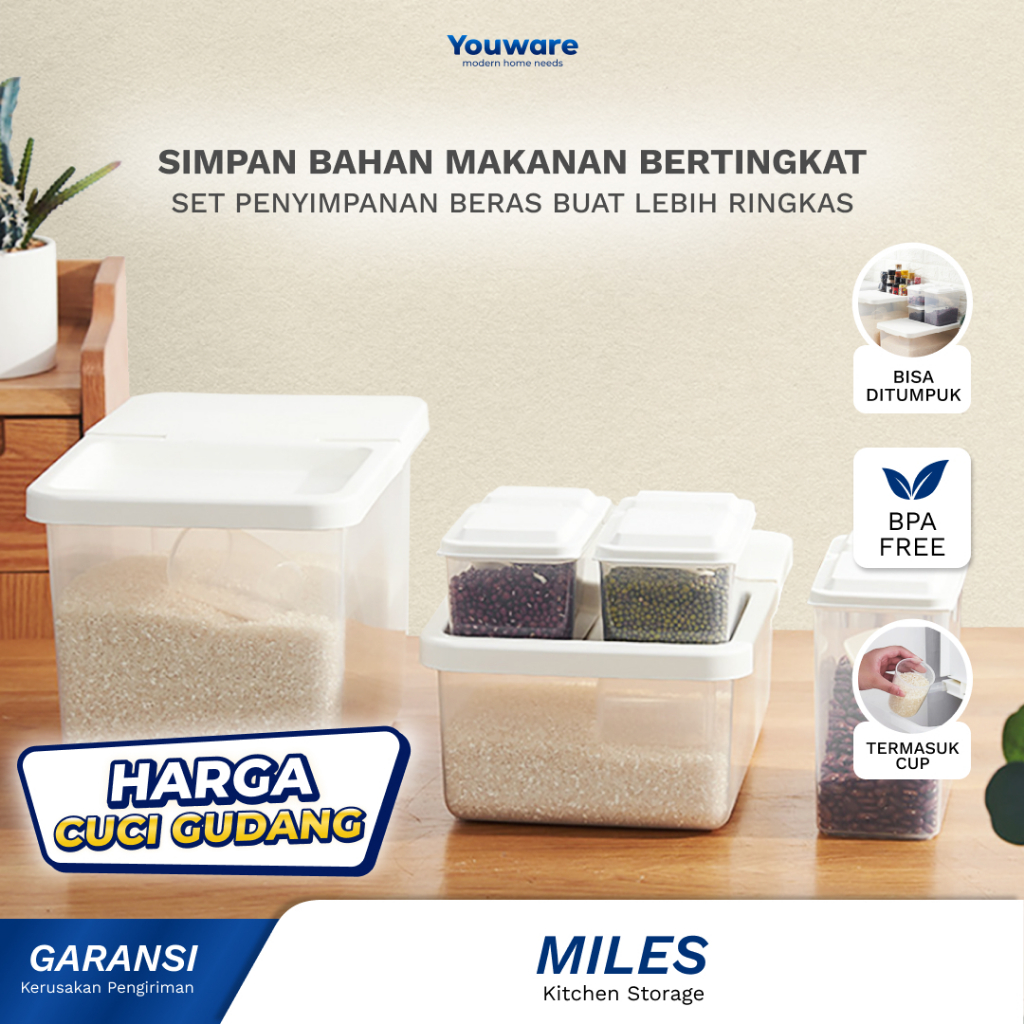 Youware - Miles Dispenser / Anti-Lite Rice Flour Nuts Storage Container BPA Free | Shopee ...