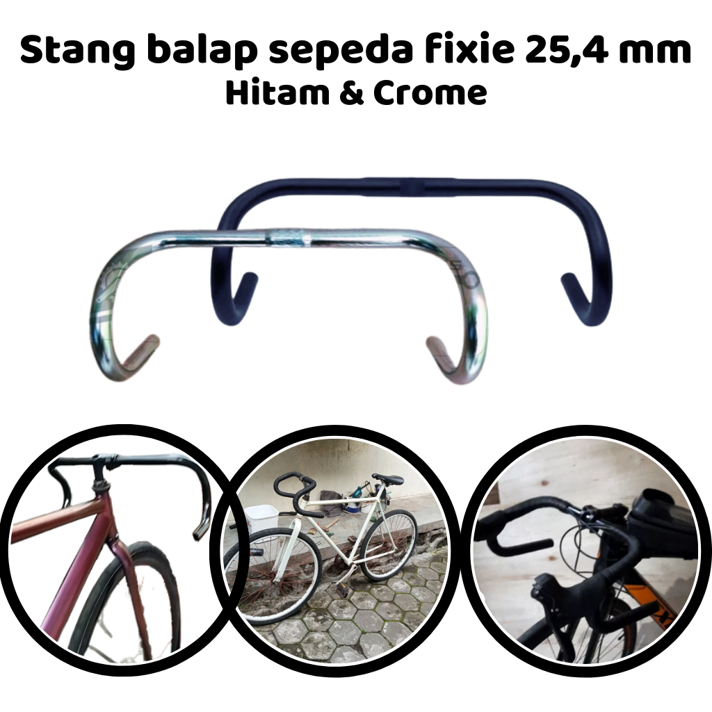 HITAM Old Fixie Racing Bike Handlebar Standard 25.4 mm NON Oversize ...