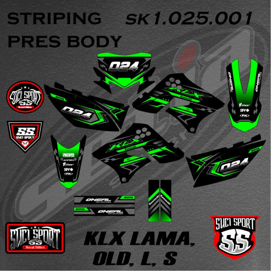 DECAL STRIPING STICKER KLX 150 L, S, OLD, KLX 150 OLD, KAWASAKI, CUSTOM ...