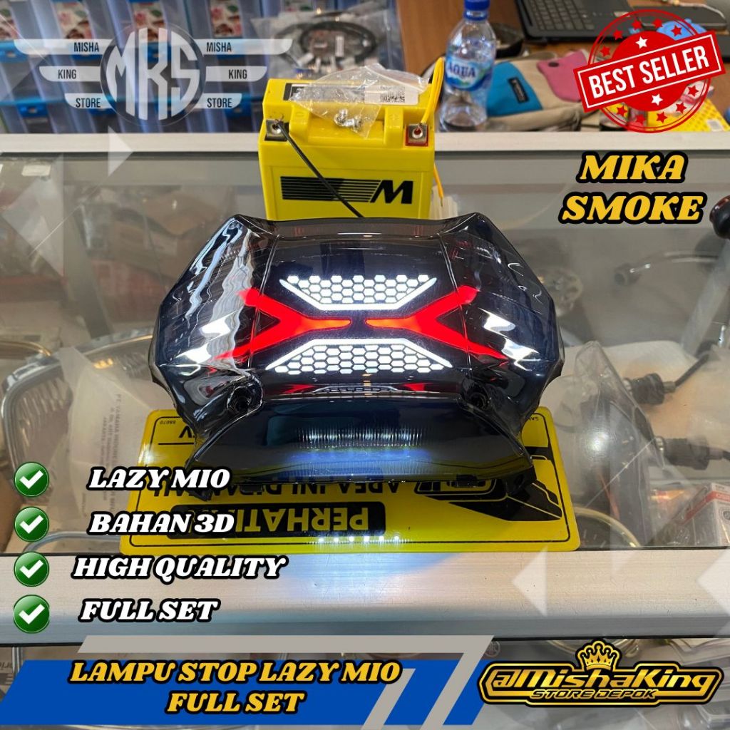 Mio LAZY runing rear lights, full set, just install mica smoke | Shopee ...