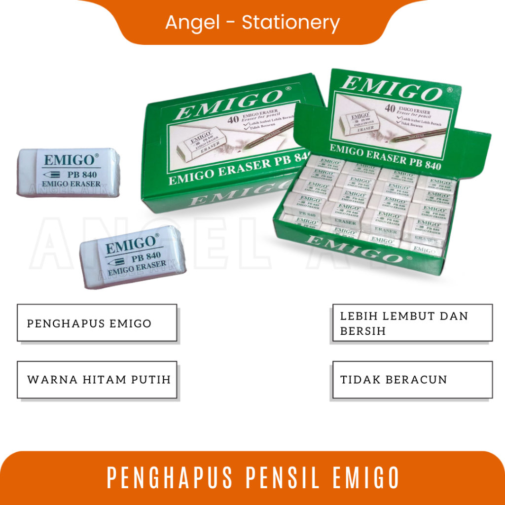 White Pencil Eraser / Small Emigo Stip / Retail Eraser / White Eraser ...