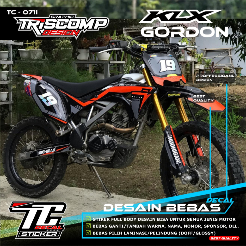 Can request KLX gordon Decal Sticker combination of hologram numbers ...