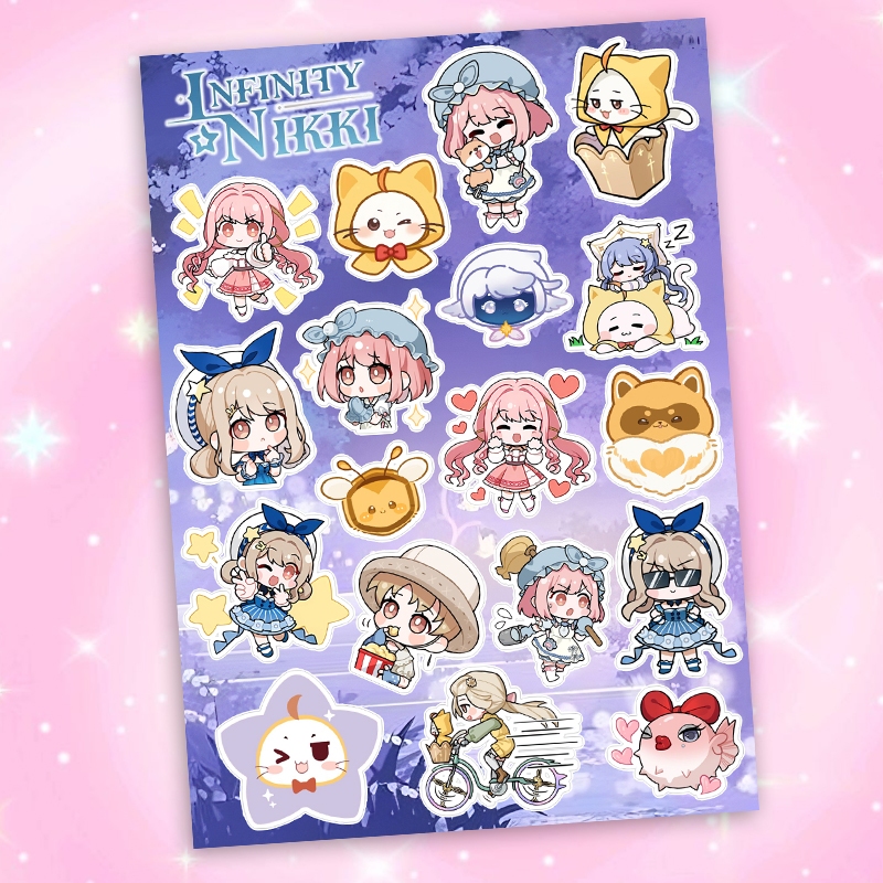 Infinity Nikki Sticker Sheet Anime Momo Waterproof Sticker | Shopee ...