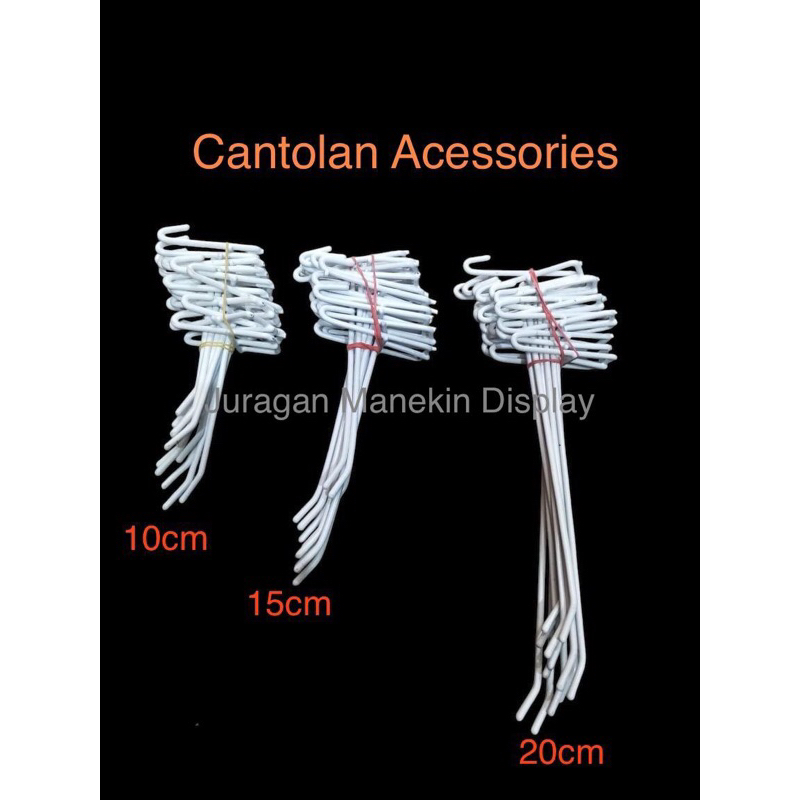 White accessory ram hanger, size 10cm, 15cm, 20cm, contents 12 pcs ...