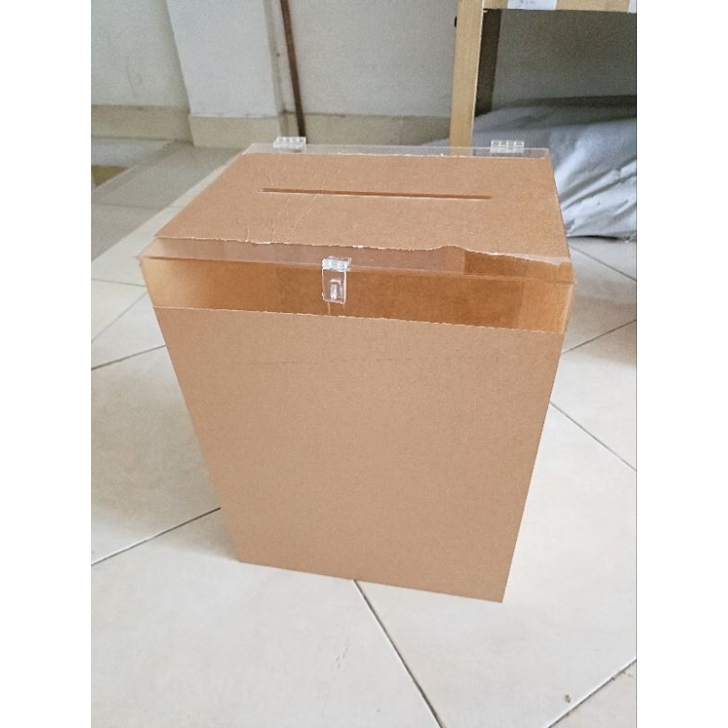 UNDIAN ACRYLIC BOX WARN BOX CHARITY BOX 30X30X30 2MM | Shopee Philippines