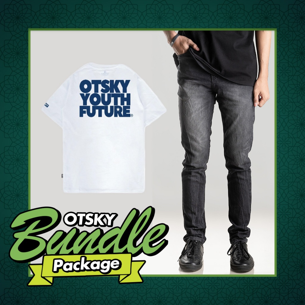 Special Bundling Otsky Denim Twister and White T-shirt + Free Sticker ...