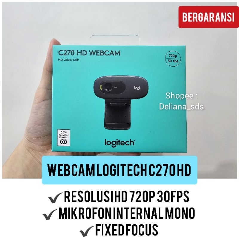 Logitech C270 HD Webcam Official Guarantee 1 Year Logitech C270 720p ...