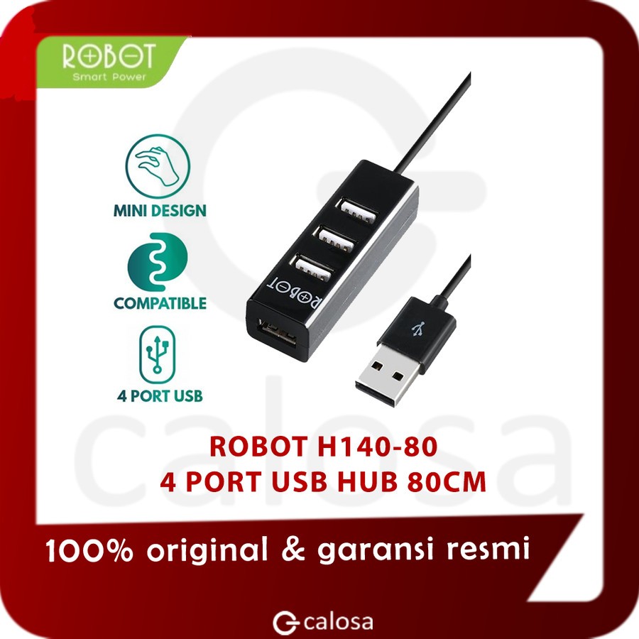 Robot H140-80 4 PORT USB HUB 80CM BLACK ORIGINAL OFFICIAL GUARANTEE ...