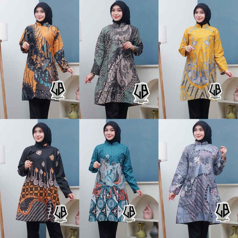 LONG-SLEEVED BATIK TUNIC WITH FRONT ZIPPER MLXLXXL | Shopee Philippines