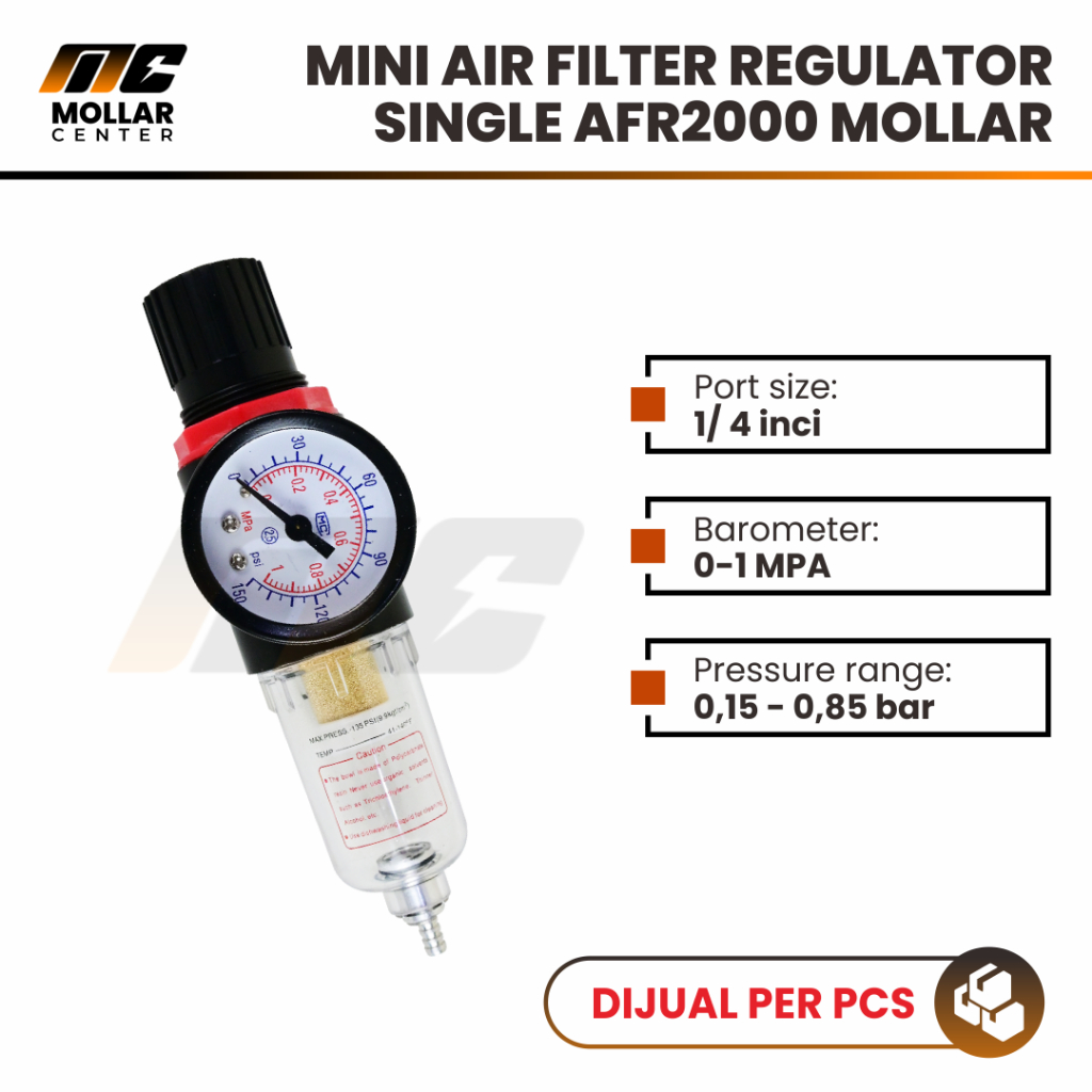 Mini Air Control Unit 1/ 4" Mollar AFR2000 Single Air Filter Regulator ...