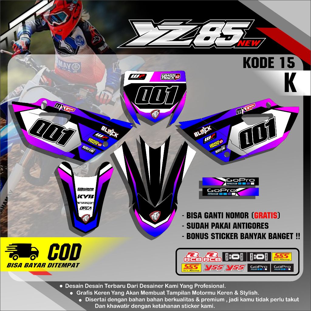 Yamaha YZ 85 new Semi Full Trim Variation Decal Striping Sticker Latest ...