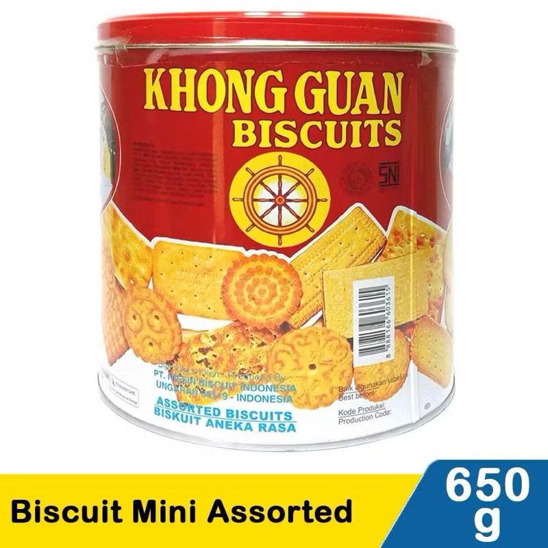 MERAH Khong Guan Assorted Biscuits Canned Red 650g | Shopee Philippines