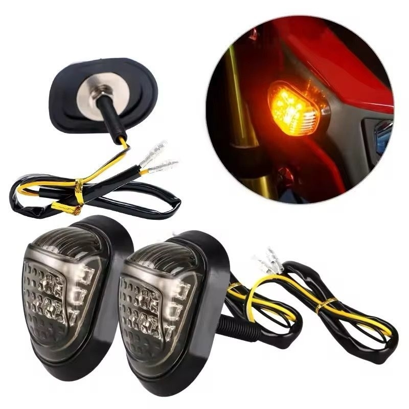 (2 pcs) universal round 9 led turn signals for motorbike turn signals ...