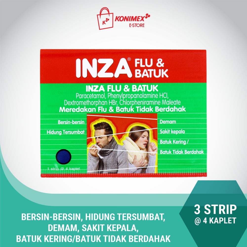 INZA FLU & COUGH @4 Caplets – 3 strips | Shopee Philippines