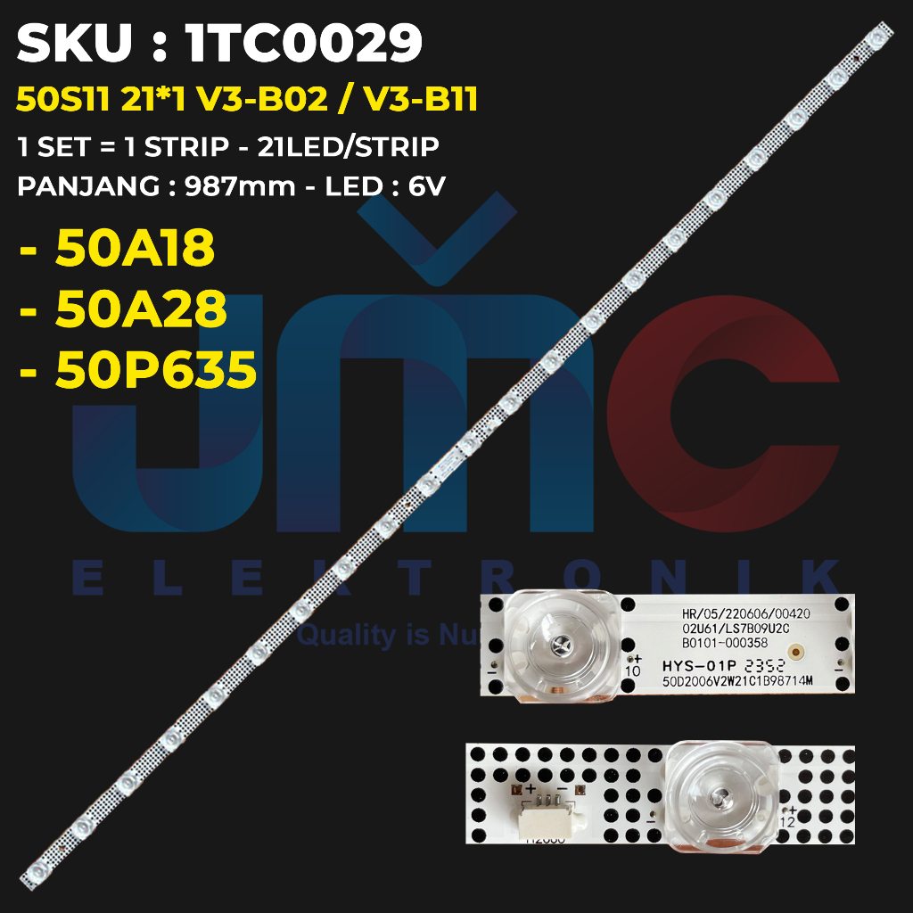 TCL TV Backlight 50 Inch 50A18 50A28 50P635 21LED B01-000358 50S11 21*1 ...