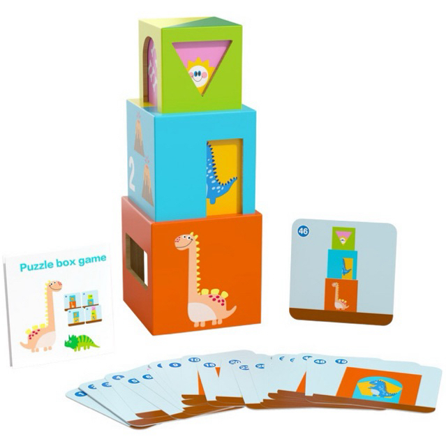 Wooden stacking box logic puzzle montessori logic toy for children ...
