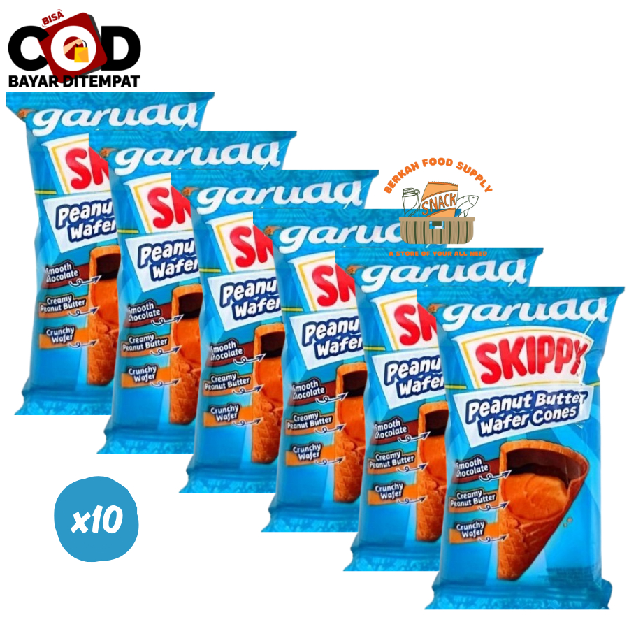 [BERKAH] Garuda Skippy Renceng Fill 10x15gr Peanut Butter Wafer Cones ...