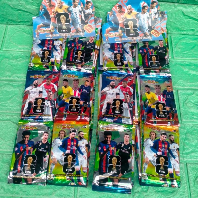 12 Sachets FIFA STAR BALL Drawing Card Toys Trading Card Game Boboi New ...