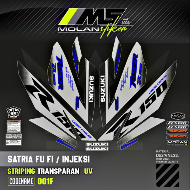 Decal Sticker Striping Variations Transparent Uv Satria Fu Fi injection ...
