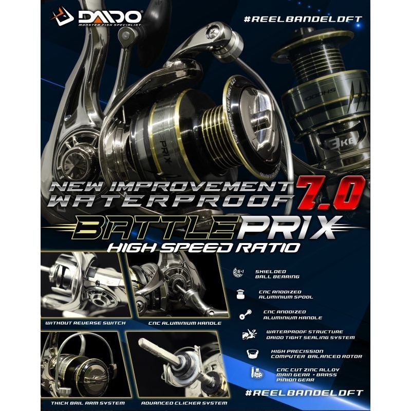 Daido battleprix power handle rail 6+1bb and battleprik waterproof ...