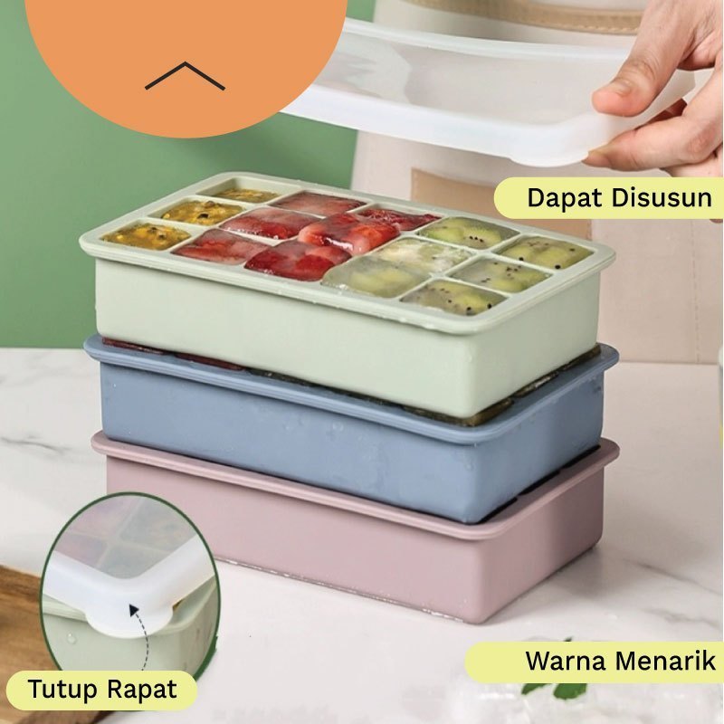 Sungrosirmurah Frozen Broth Box MPASI Container Elastic Silicone Ice ...