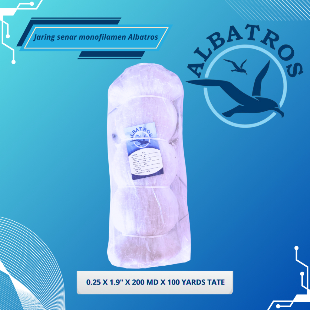 Albatros Monofilament String Net 0.25 X 200 Md X 100 YARDS TATE (1.9 ...
