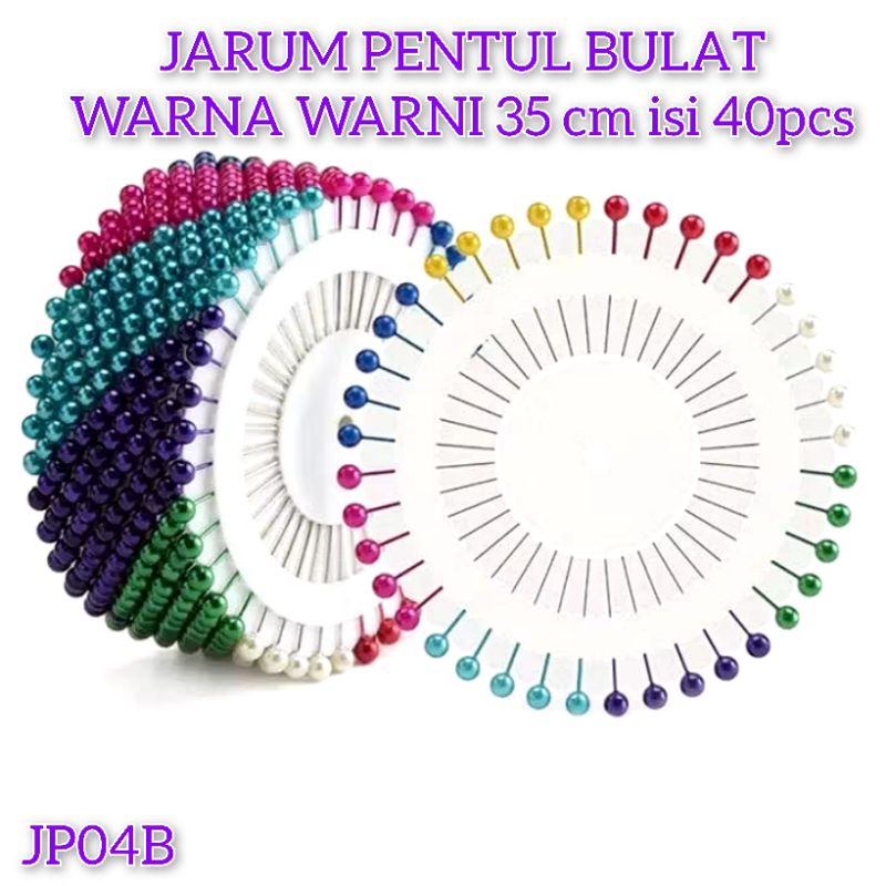 JP04B 8 LARGE ROUND COLORFUL PIN NEEDLES 35 cm contains 40 pcs | Shopee ...