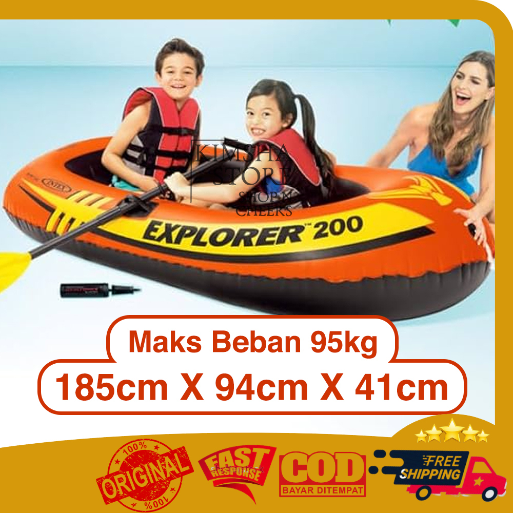 PERALATAN Intex Explorer Rubber Boats 200 Rowing Boat Hand Pump ...