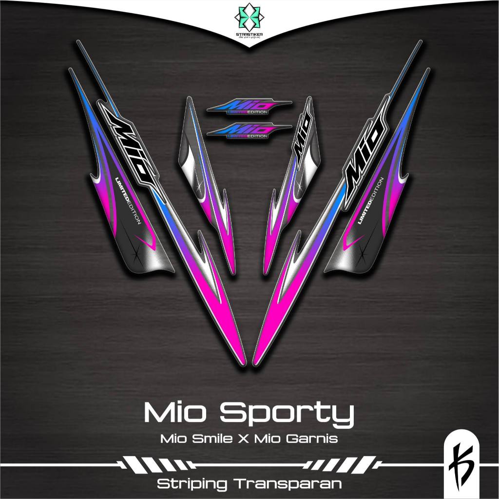 TRANSPARENT STRIPING YAMAHA MIO SPORTY SKU 73 CLEAR STICKER YAMAHA MIO ...