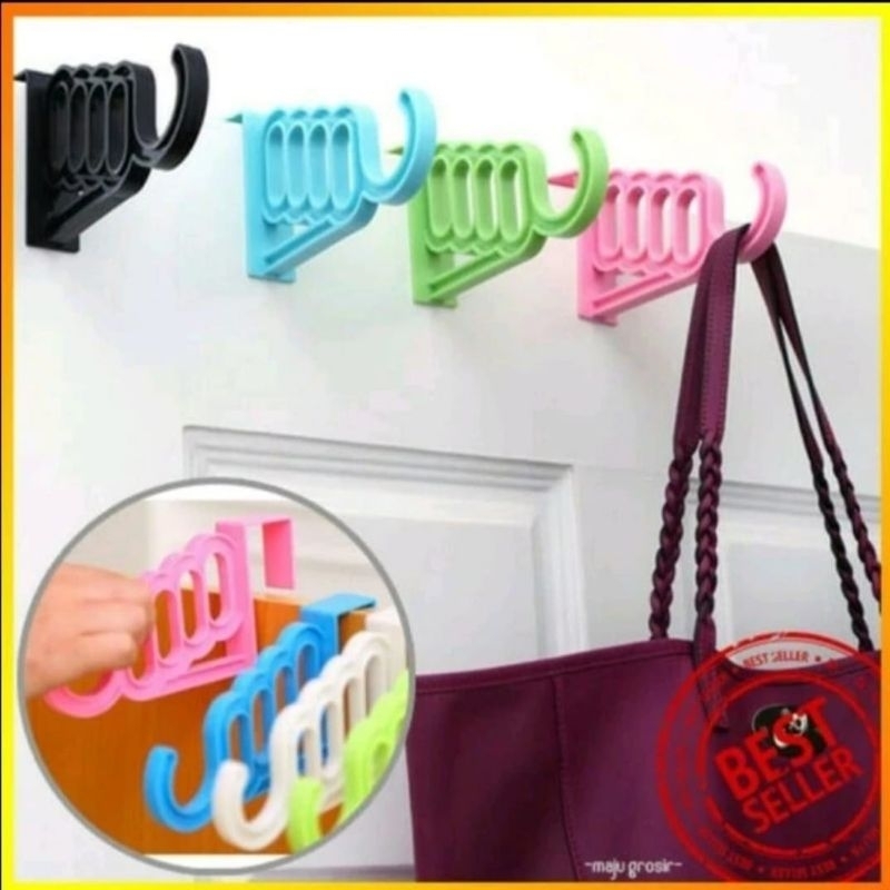 GANTUNGAN Clothes and Bag Hangers (2 PCS) Hangers 5-In-1 Wall-Mounted ...