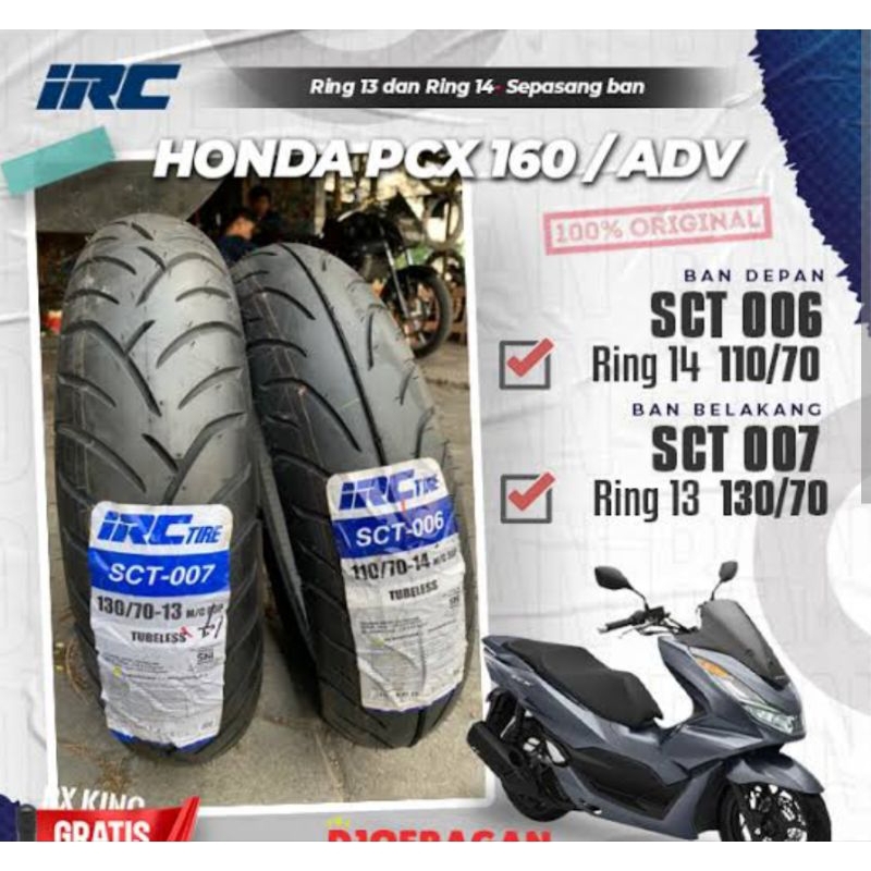 A pair of PCX160 ADV Front 110/70-14 Rear Tires 130/70-13 IRC Brand ...