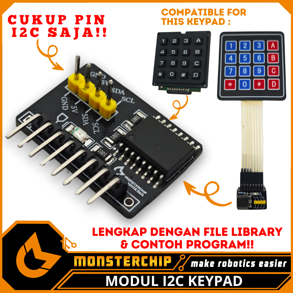 I2C Keypad Module, Just Use the I2C PIN for the Keypad Program!! | I2C ...