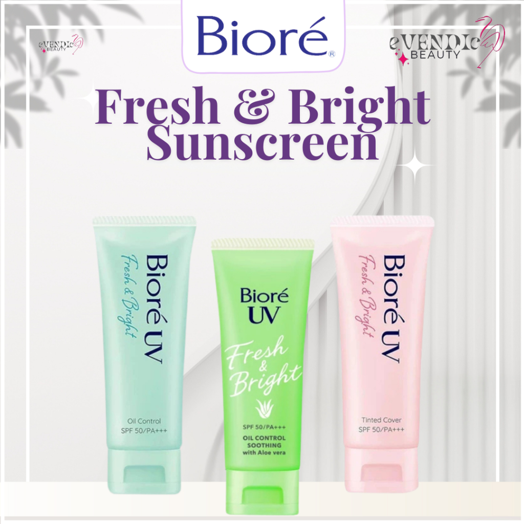 READY Biore UV Fresh & Bright Sunscreen SPF 50+ PA+++ INSTANT COVER ...