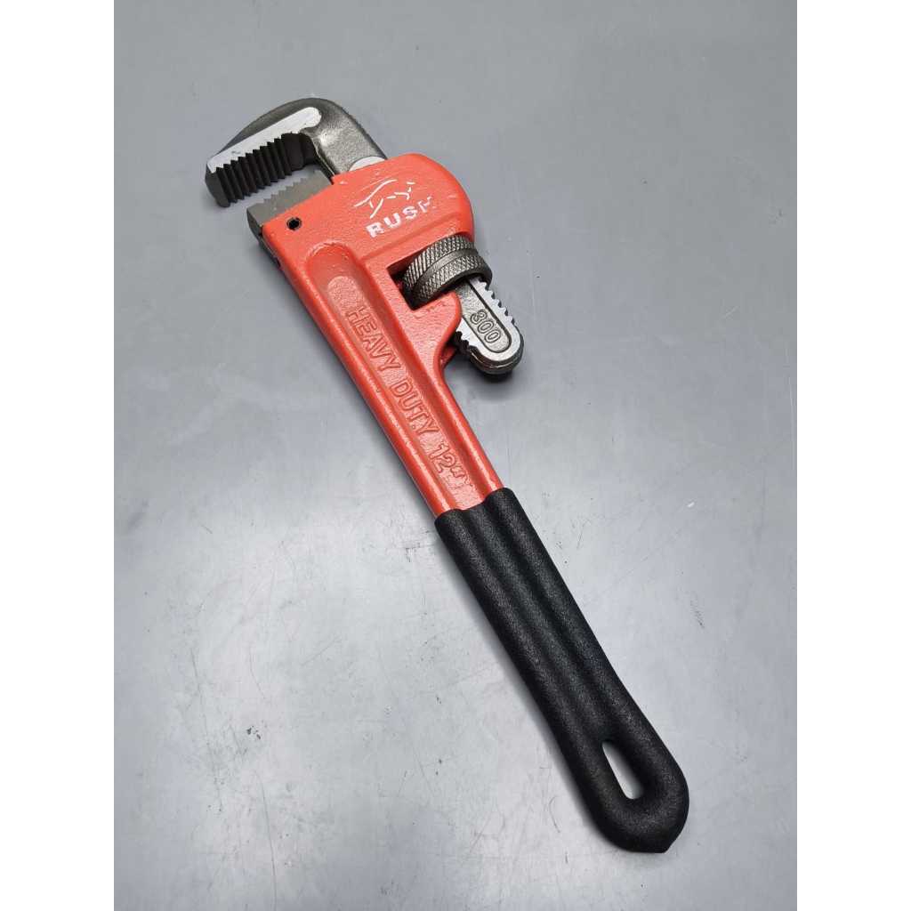 12 Inch Rubber Handle Pipe Wrench Monkey Lock 12" Heavy Duty Caston ...