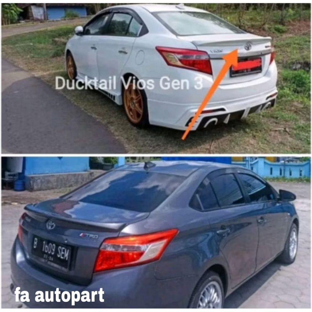 Original Ducktail vios gen 3 spoiler toyota vios gen 3. Still the material has not been painted ...